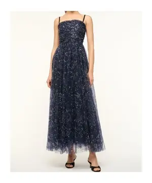 Staud Bettina Sequin Embellished Midi Dress