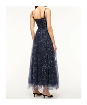 Staud Bettina Sequin Embellished Midi Dress