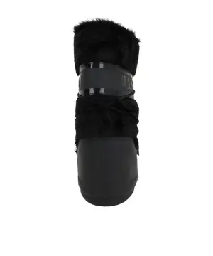 Moon Boot Logo Print Lace-up Faux Fur Snow Boots - Black