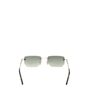 TOM FORD Rectangle Frame Rimless Sunglasses - Green