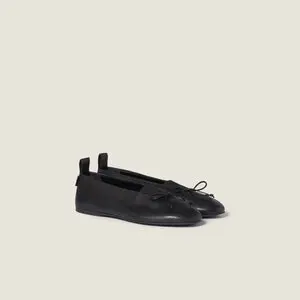 Miu Miu Round Toe Ballerinas - Black