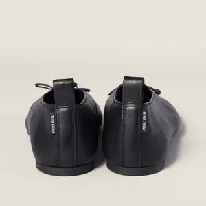 Miu Miu Round Toe Ballerinas - Black