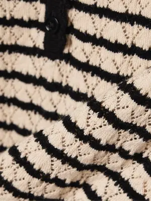 DÔEN Short Sleeve Striped Knit Top