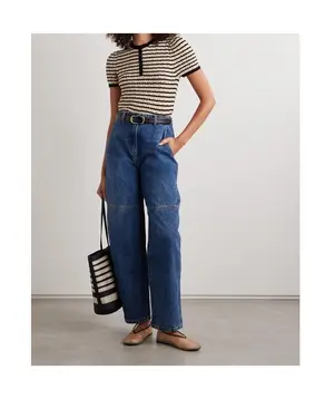 DÔEN Short Sleeve Striped Knit Top