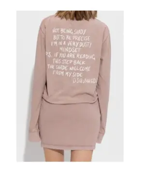 Dsquared2 Long Sleeve Logo Dress - Pink