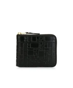Comme Des Garçons Leather Wrap-around Zipper Wallet - Black