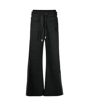 Off-White Logo Embroidered Wide Leg Drawstring Pants