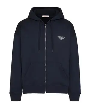 Valentino Garavani Zip-up Hooded Jacket With Drawstring