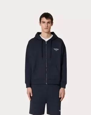 Valentino Garavani Zip-up Hooded Jacket With Drawstring