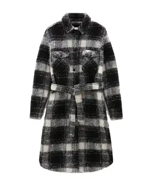 Woolrich Checked Belted Coat