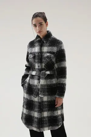 Woolrich Checked Belted Coat