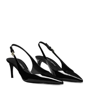 Dolce & Gabbana Dg Plaque Slingback Pumps - Black