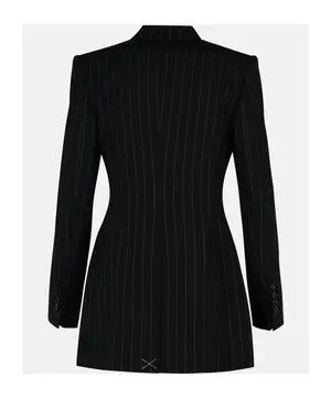 Dolce & Gabbana Double-breasted Pinstriped Blazer - Black