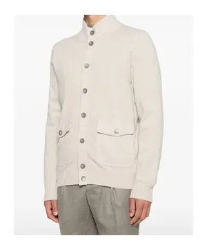 D'ANIELLO Mock Neck Buttoned Cardigan