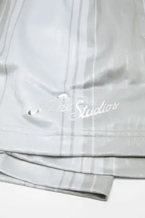 Acne Studios Striped Logo Shorts - Grey