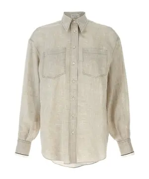 Brunello Cucinelli Contrast Stitched Shirt
