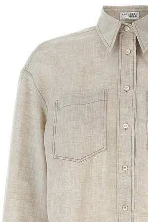 Brunello Cucinelli Contrast Stitched Shirt