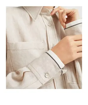 Brunello Cucinelli Contrast Stitched Shirt