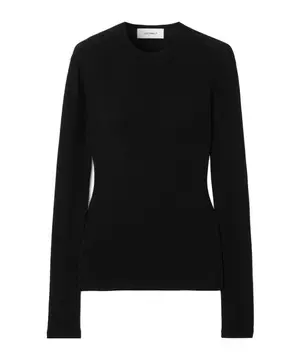 LISA YANG Crew Neck Long Sleeve T-shirt - Black