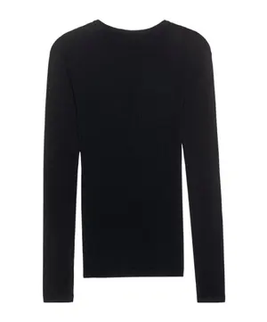 LISA YANG Crew Neck Long Sleeve T-shirt - Black