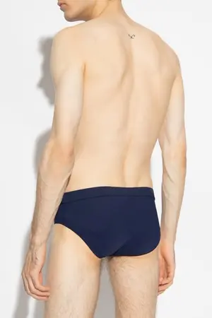 Dolce & Gabbana Logo Patch Drawstring Swim Shorts
