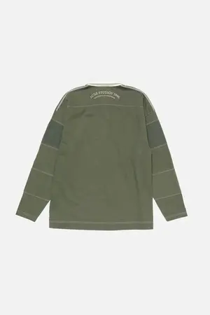 Acne Studios Graphic Printed Long Sleeved Polo Shirt - Green