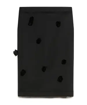 Sportmax Borbona Mini Skirt With Rose Embellishments - Black