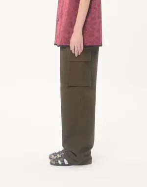 Valentino Garavani Logo Plaque Cargo Pants - Green