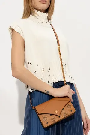 Mcm Diamond Visetos Foldover Top Mini Shoulder Bag