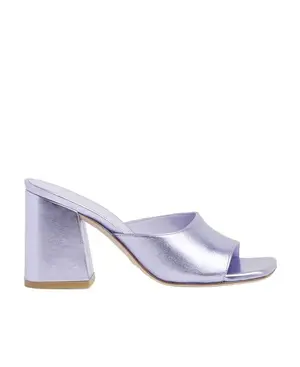 STUART WEITZMAN Metallic Trumpet Heel Sandals