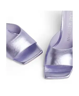 STUART WEITZMAN Metallic Trumpet Heel Sandals