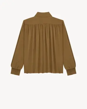 Saint Laurent Lavallière Padded Shoulder Blouse