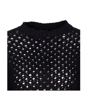 Fabiana Filippi Open Knit Crewneck Jumper - Black
