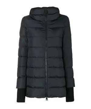 Herno Zip-up Hooded Down Jacket - Black