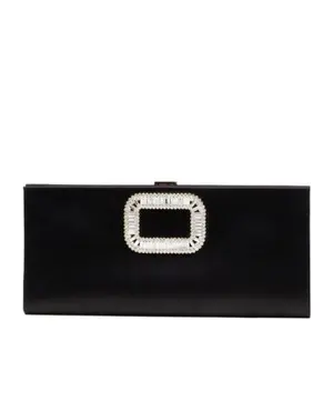 ROGER VIVIER Embellished Clutch Bag - Black