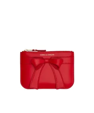 Comme Des Garçons Bow-detail Zip Wallet - Red