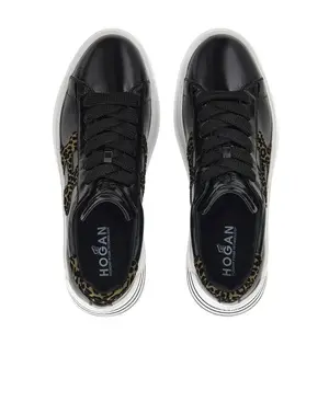 Hogan Rebel Lace-up Sneakers With Animal Print Detail