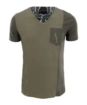 Emporio Armani V-neck Short-sleeved T-shirt - Green