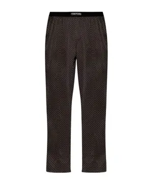 TOM FORD Polka-dot Pattern Pyjama Pants - Black