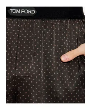 TOM FORD Polka-dot Pattern Pyjama Pants - Black
