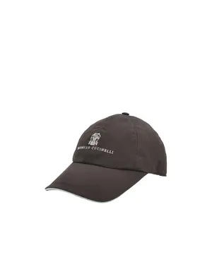 Brunello Cucinelli Baseball Cap With Logo Embroidery - Black