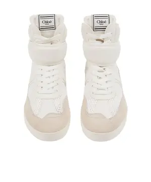 Chloé High-top Lace-up And Velcro Sneakers - Cloud Cream
