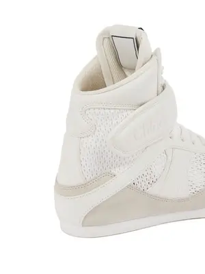 Chloé High-top Lace-up And Velcro Sneakers - Cloud Cream
