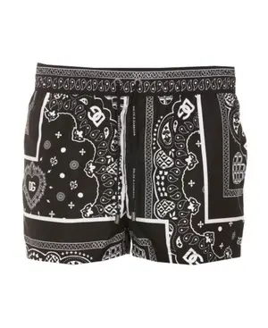 Dolce & Gabbana Bandana Print Swim Shorts - Black