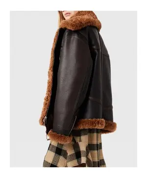 Stella McCartney Plush Teddy Paneled Biker Jacket