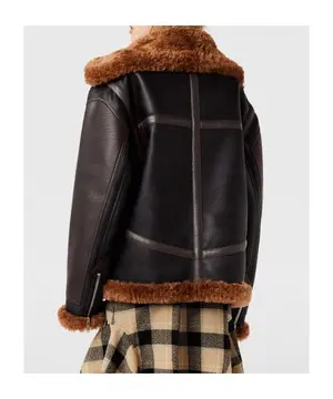 Stella McCartney Plush Teddy Paneled Biker Jacket