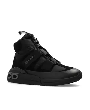 FERRAGAMO High Top Sneakers With Logo Detail