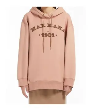 Max Mara Logo Long Hoodie - Pink