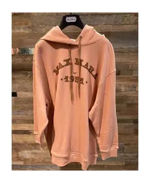 Max Mara Logo Long Hoodie - Pink
