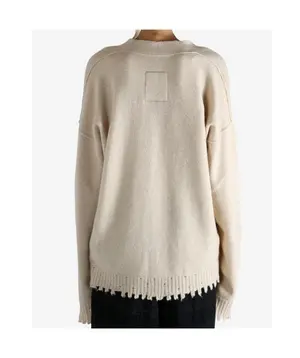UMA WANG V-neck Distressed Cardigan